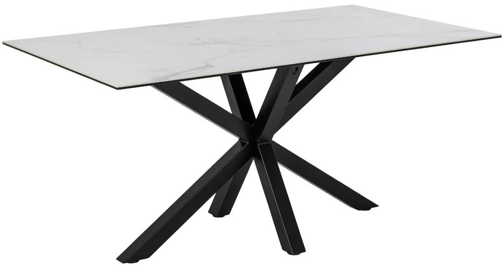 OnaDnes -20% Scandi Bílý mramorový jídelní stůl s kovovou podnoží Skyline 160 x 90 cm