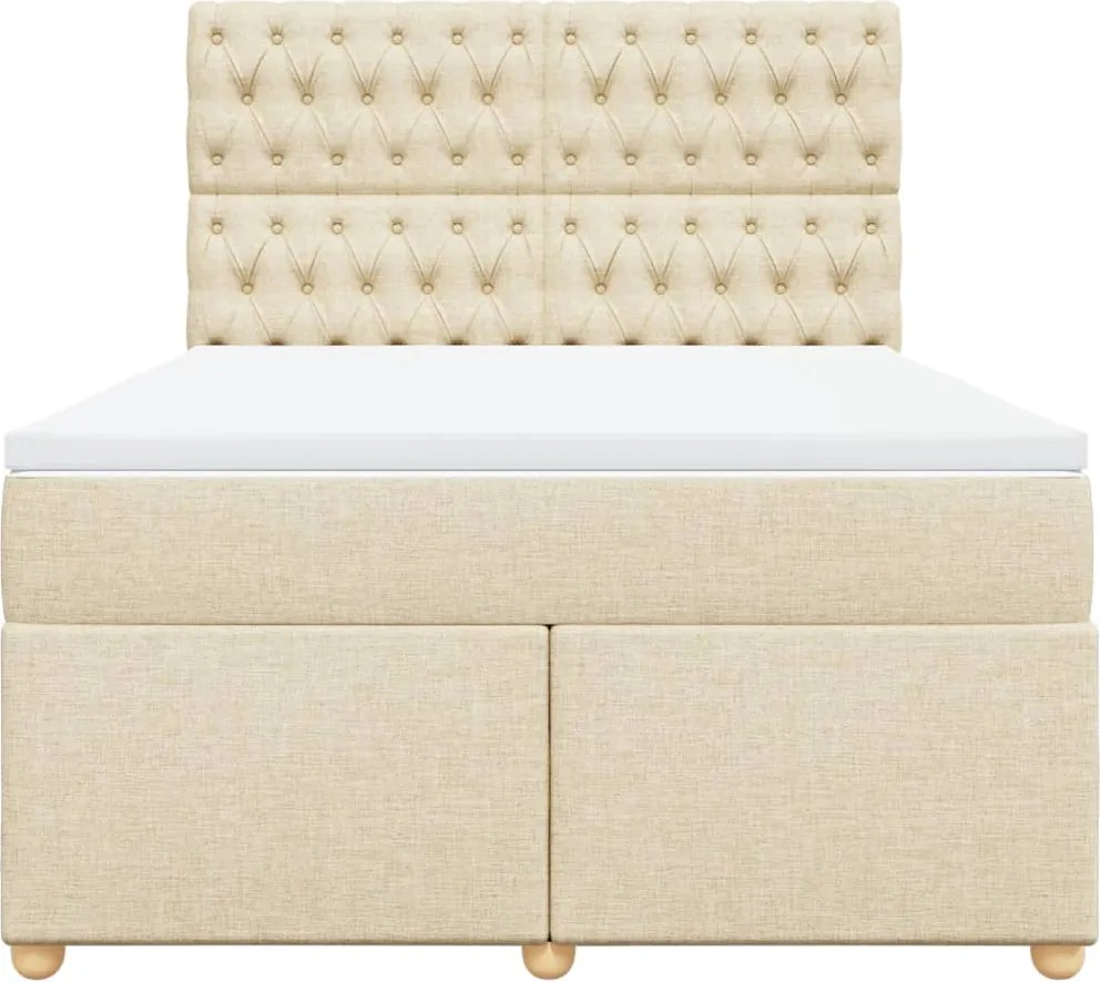 Box spring postel s matrací krémová 140x200 cm textil 3291315