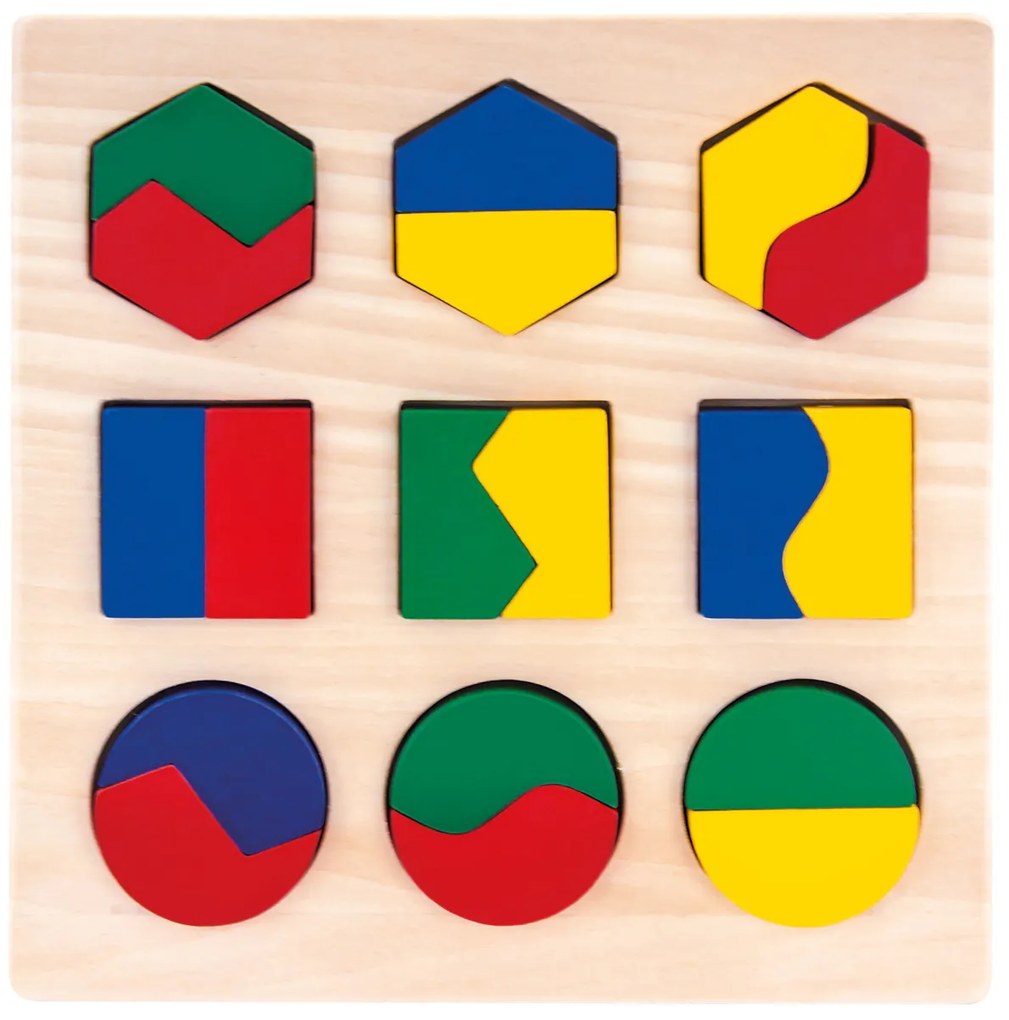 Bino Dřevěné puzzle geometrické tvary