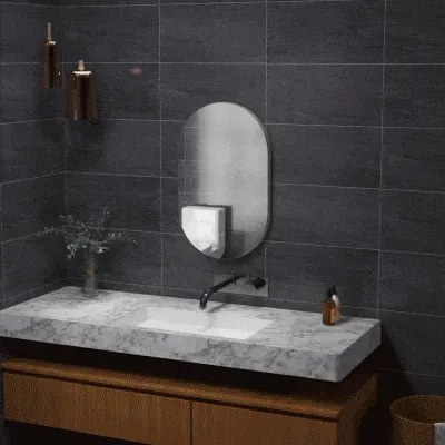 kleankin oválné osvětlené LED nástěnné zrcadlo do koupelny 81 x 51 cm, 3 barvy, nastavitelná jasnost, dotykový spínač, průhledné