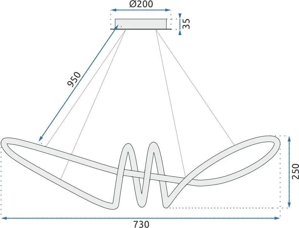 Toolight - LED závěsné svítidlo APP824-CP + dálkové ovládání, zlatá, OSW-06662