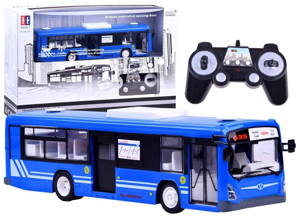 Ramiz RC Autobus s otevíráním dveří modrý