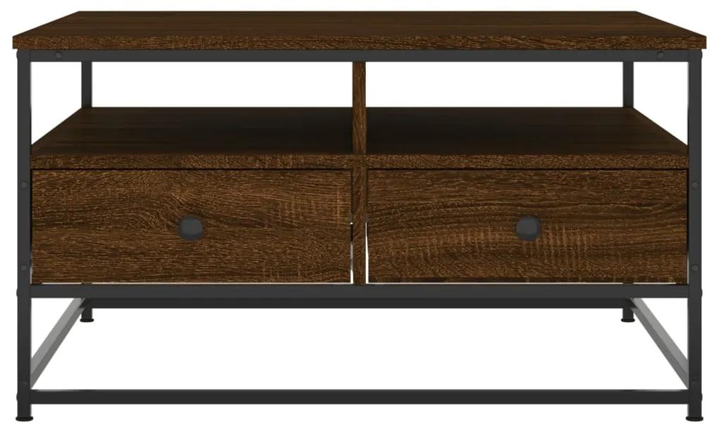 Konferenční stolek hnědý dub 80 x 80 x 45 cm kompozitní dřevo - Default Title