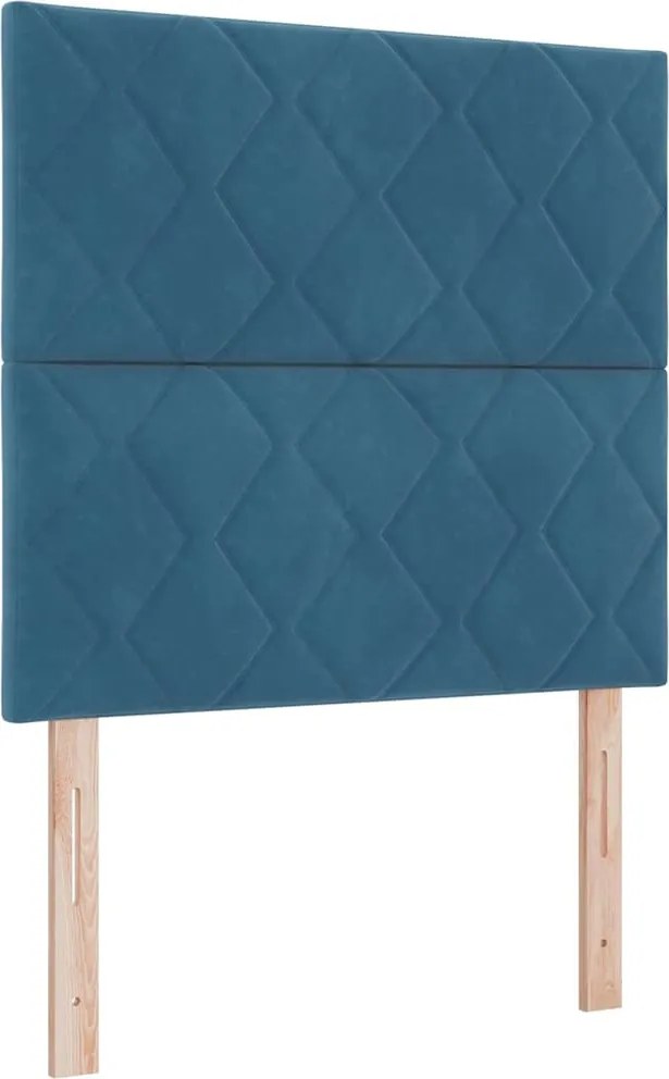 Postel s boxspringem s čelo Tmavě modrá 120 x 200 cm samet 3345003