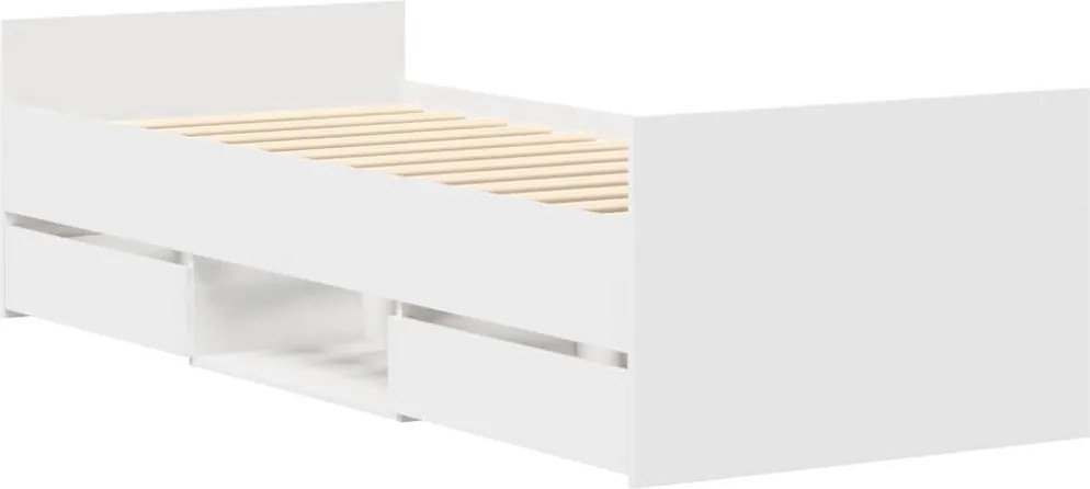 Rám postele s hlavovým a nožním čelem bílý 100 x 200 cm 3203796