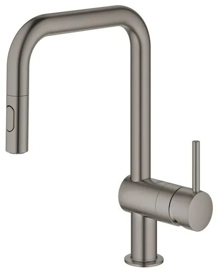 Grohe Minta Dřezová baterie, vytahovací koncovka, kartáčovaný Hard Graphite 32322AL2