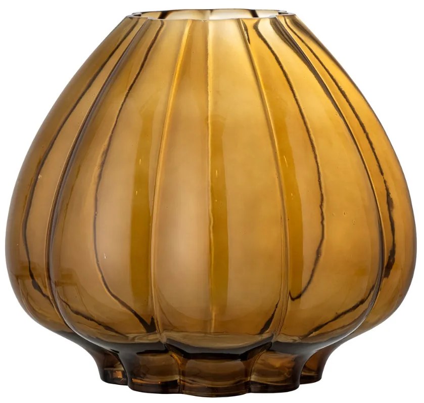 Hnědá skleněná váza Bloomingville Lezanne 25 cm