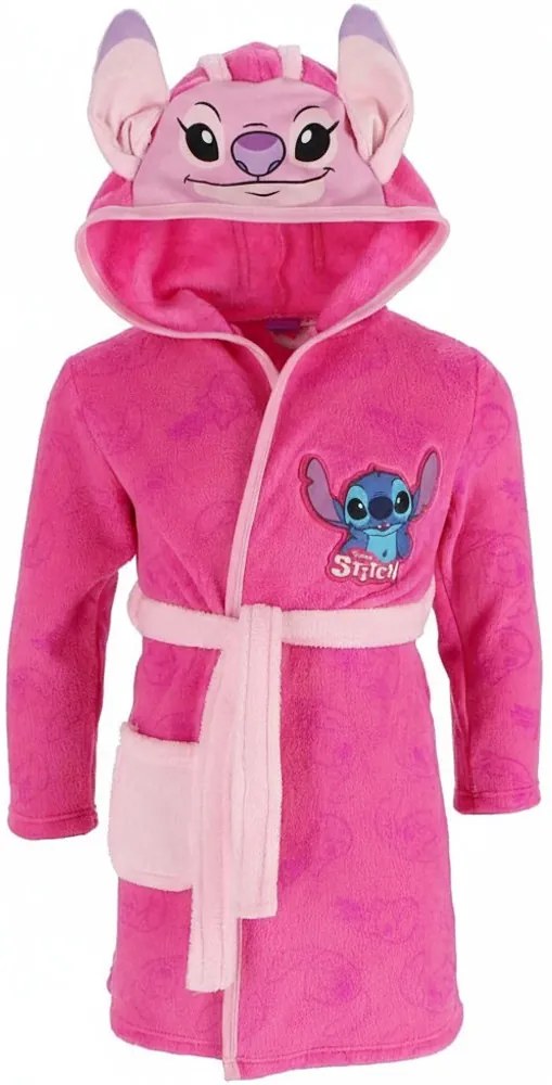 Dívčí coral fleece župan s kapucí Lilo & Stitch - Angel, 122 / 128