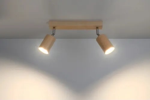 Bodové svítidlo SOLLUX Berg 2 GU10 2x40W bez zdroje SL.0702 přírodní dřevo