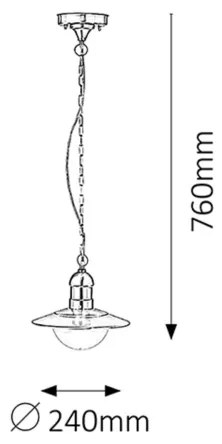 Rabalux 8764 - Venkovní závěsné svítidlo OSLO 1xE27/60W IP44