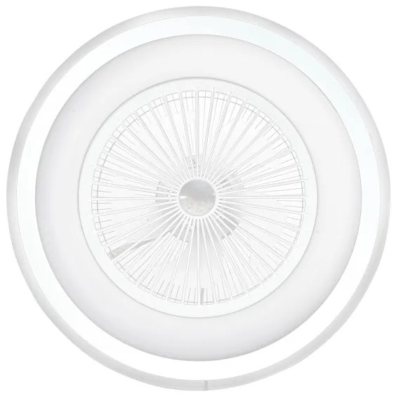 LED Stmívatelné stropní svítidlo s ventilátorem ZONDA LED/48W/230V bílá + DO
