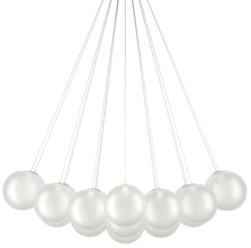 Lodes Random Cloud 23 ø28, závěsné svítidlo LED 23 x 5W 3000K, bílé sklo, rozměr 172x139cm