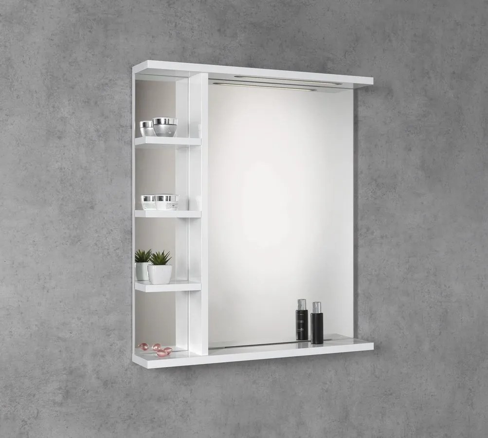 Aqualine Aqualine, KORIN STRIP zrcadlo s LED osvětlením a poličkami 60x70x12cm, KO370S