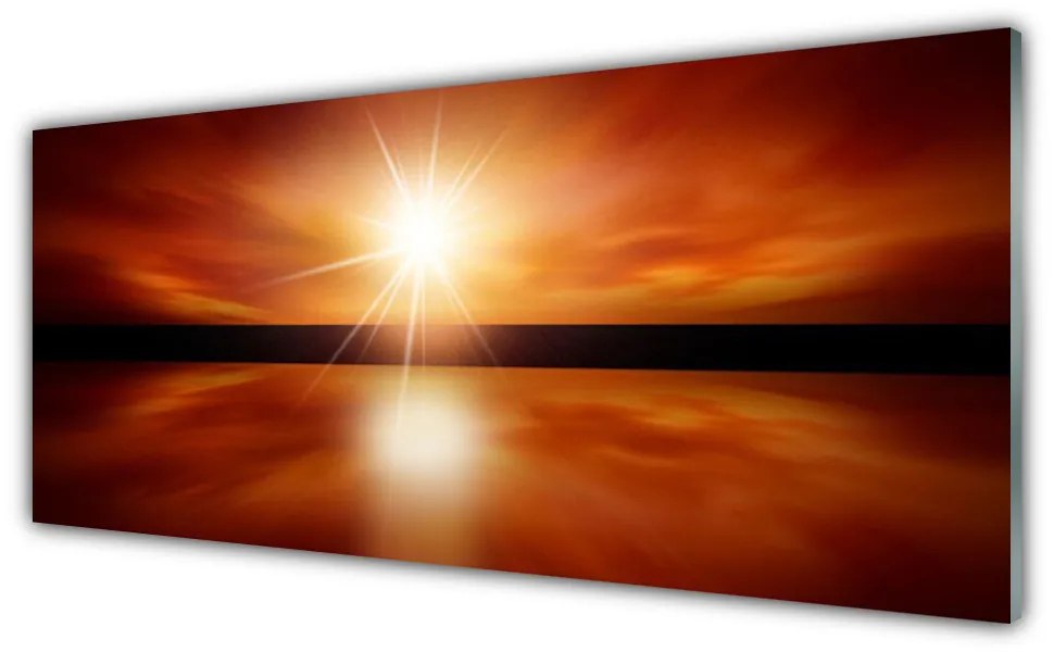 akrylový obraz Slunce Nebe Voda Krajina 125x50 cm