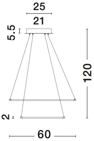 LED lustr Aria 75W 60 chrome