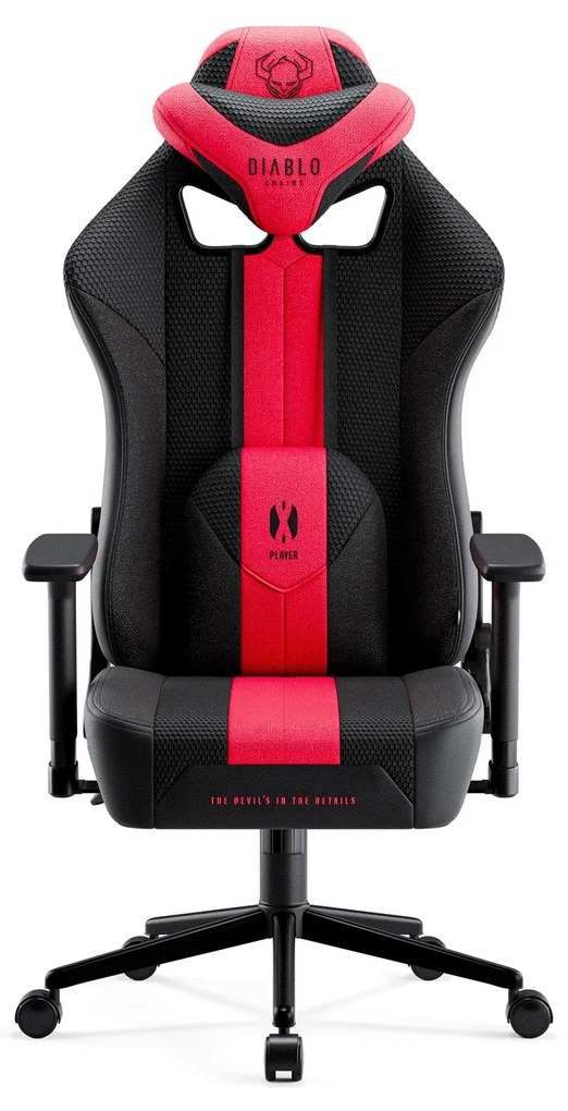 Látková herní židle Small Size, karmínový-antracitový: Diablo X-Player 2.0