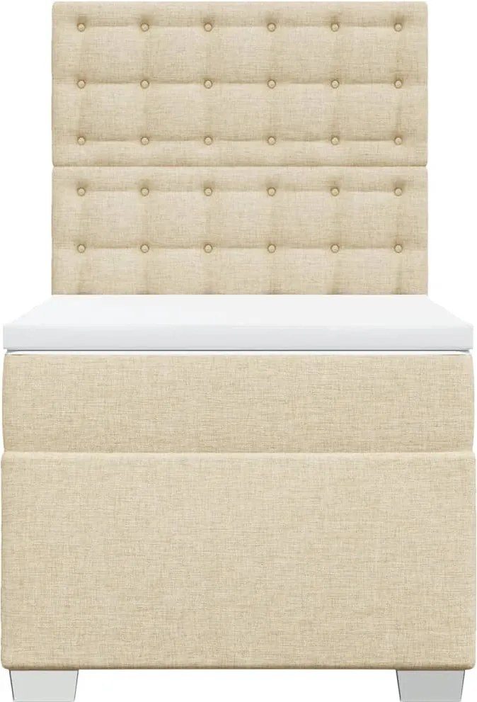 Box spring postel s matrací krémová 90x200 cm textil 3290390