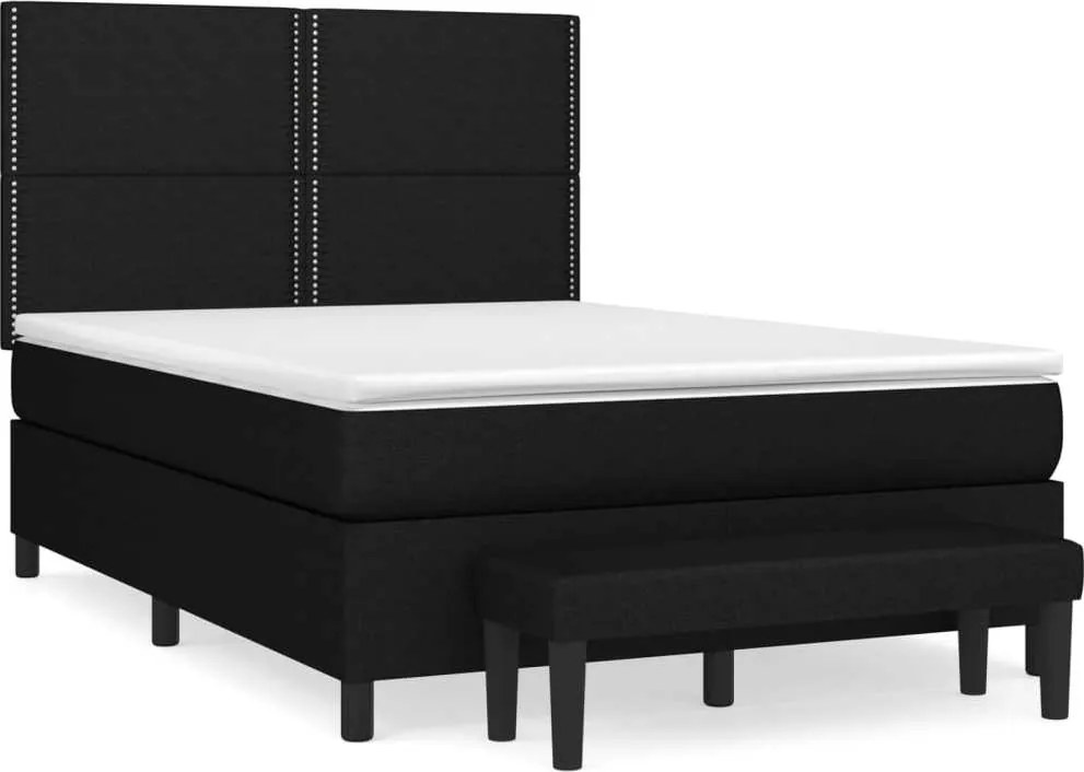 vidaXL Box spring postel s matrací 140 x 200 cm textil [3136519] Barva: světle šedá