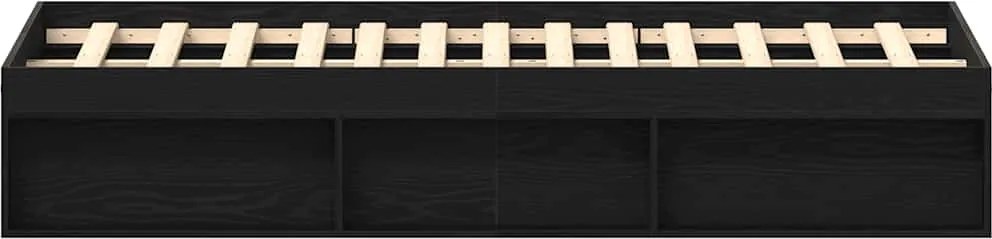 Rám postele bez matrace černý dub 150x200 cm kompozitní dřevo 3329314