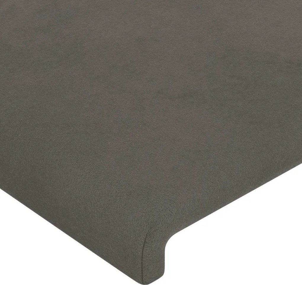 Čelo postele tmavě šedé 144x5x118/128 cm sametové 3116101