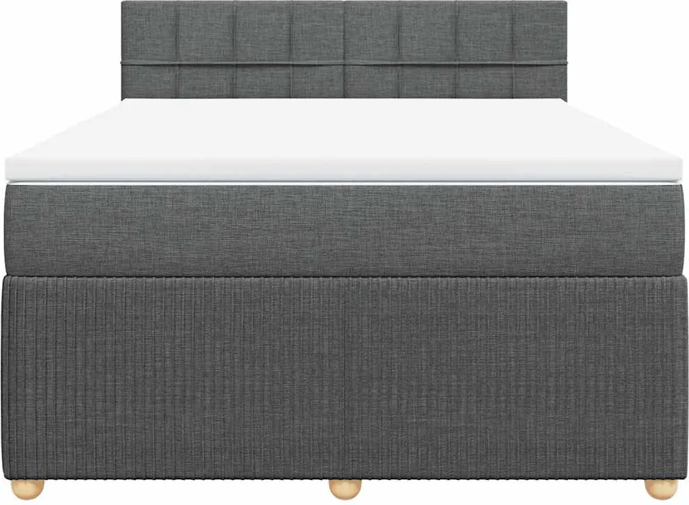 Box spring postel s matrací tmavě šedá 140x200 cm textil 3287480