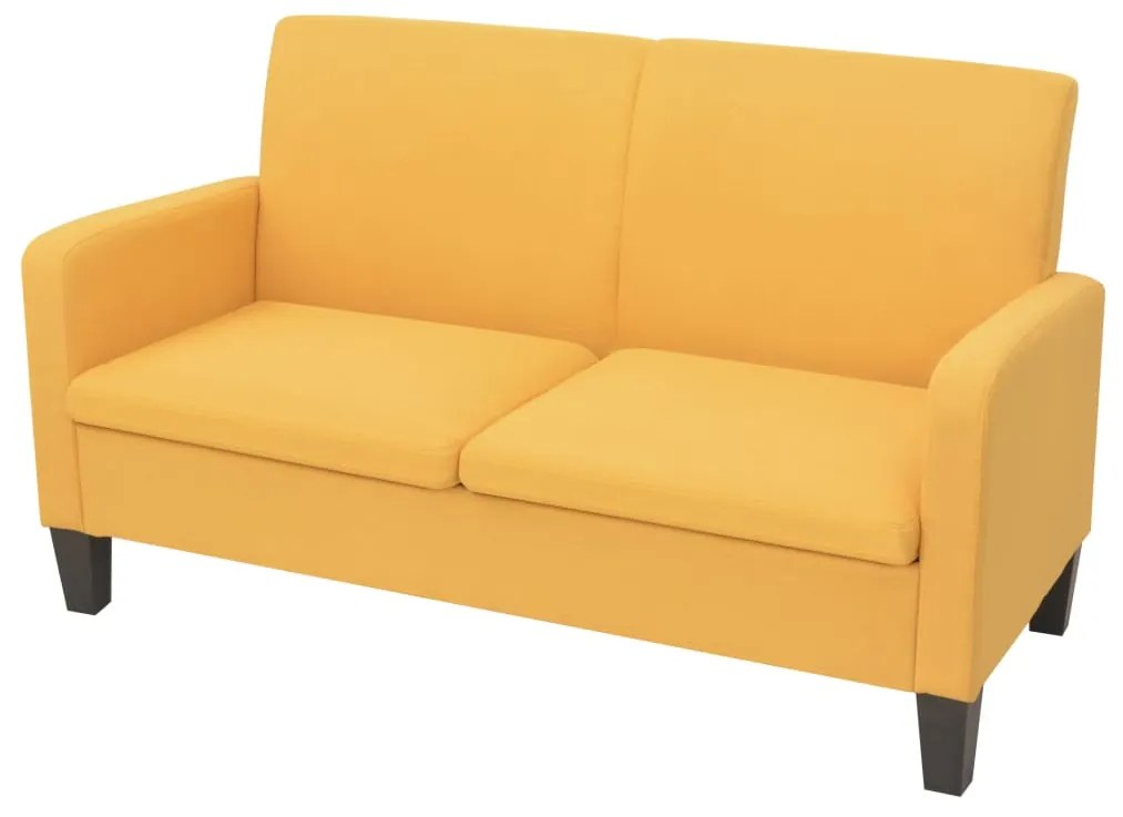 244710 vidaXL 2místná sedačka 135 x 65 x 76 cm žlutá