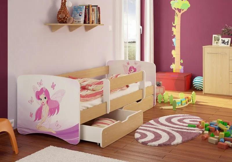 MAXMAX Dětská postel VÍLA funny 180x80 cm - bez šuplíku