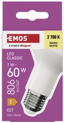 Emos lighting LED žárovka Classic R63 / E27 / 7 W  (60 W) / 806 lm / teplá bílá 1525733294