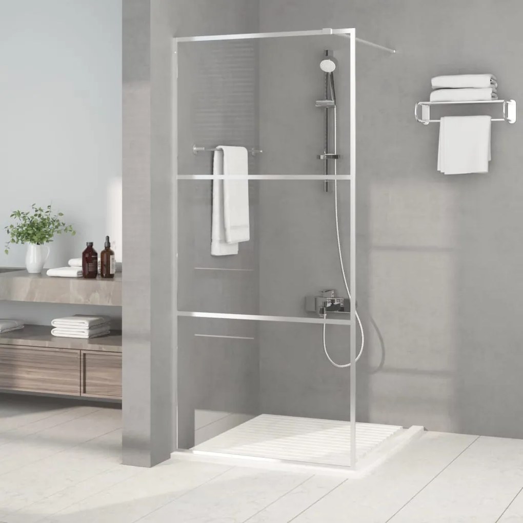 Sprchová zástěna walk-in stříbrná 90 x 195 cm čiré ESG sklo 152116