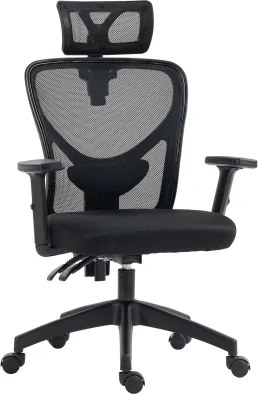 Vinsetto Kancelářská Židle, Kancelářská Židle, Nastavitelný Hlava a Opěrky Rukou, Naklápěcí Ergonomický Opěrák, Výškově Nastavitelný Sedák, Otočná, P…