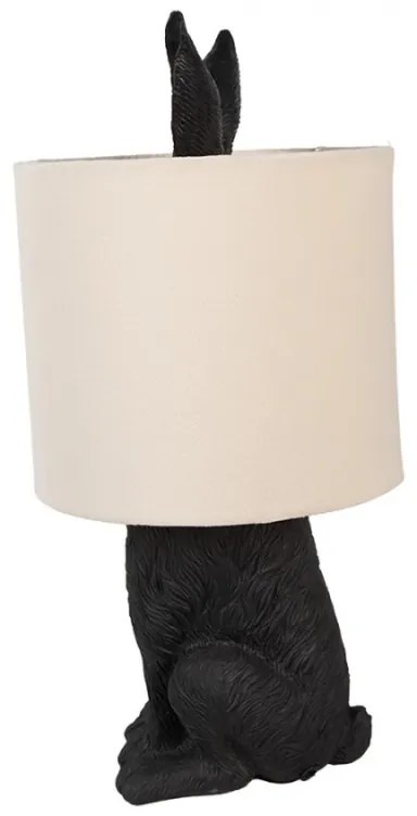 Černá stolní lampa králík s béžovým stínidlem Konijn – 20x43 cm