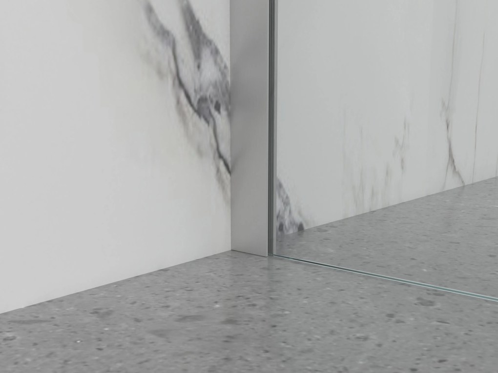 Erga Paris, sprchová zástěna Walk-In 90x200 cm, 8mm čiré sklo, broušená ocel, ERG-V02-PARIS-090x200-CL-BS