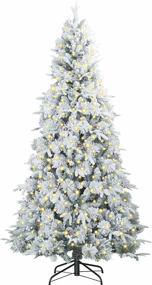 Umělý Skládací Vánoční Strom s stojanem Bílá 240 cm PE a PVC 3397506