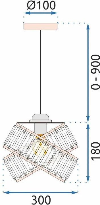 Toolight, závěsné svítidlo 1xE27 APP1105-1CP, růžové zlato, OSW-06329