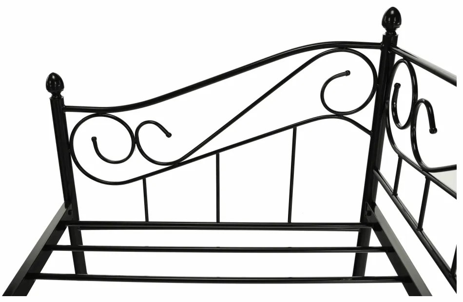 Kondela Kovová postel, černá, 90x200, DAINA