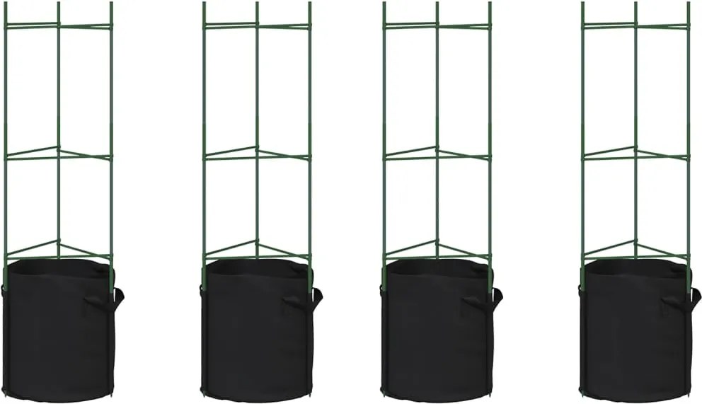 Podpěrné klece pro rajčata s pytlem 4 ks 116 cm ocel a PP 3281484