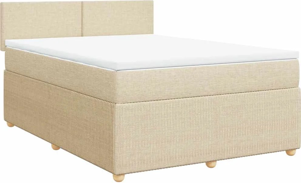Box spring postel s matrací krémová 140x200 cm textil 3289777