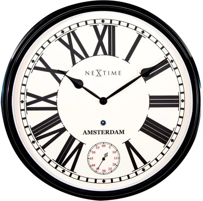 Designové nástěnné hodiny 3128zw Amsterdam 52cm