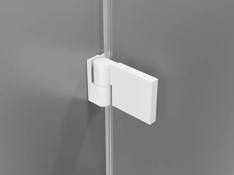 Mexen Lunar-B L, sklápěcí sprchový kout levý 90 x 70 cm, 8mm čiré sklo, bílý profil, 832L-090-070-20-00-L