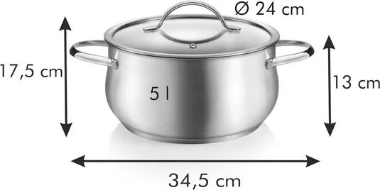 TESCOMA Kastrol s poklicí HARMONY ø 24 cm, 5,0 l