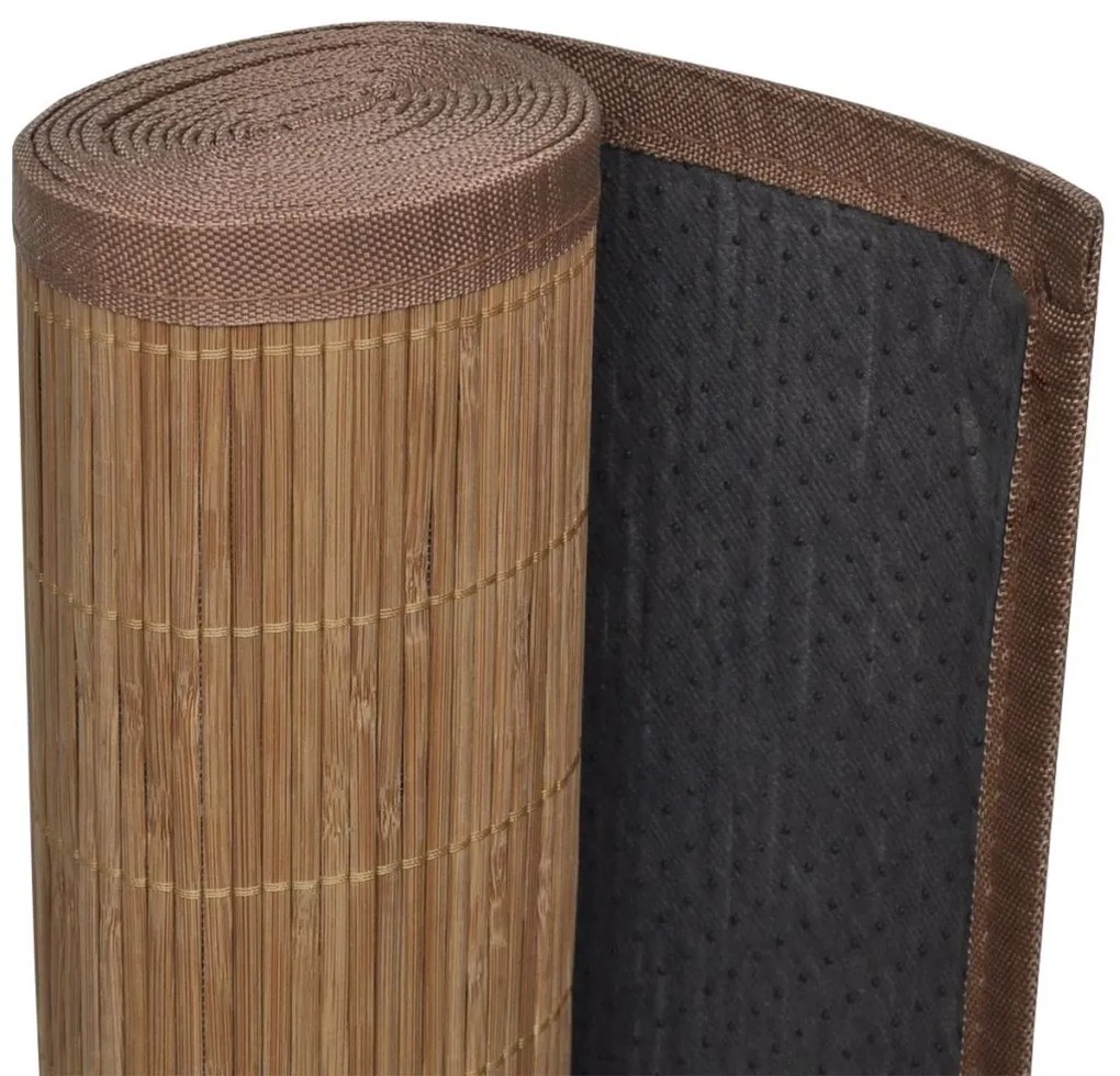 Obdélníková hnědá bambusová rohož/koberec | 80x300 cm