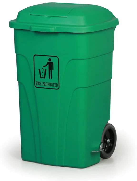 B2B Partner Plastový odpadkový koš na kolečkách koš, 120 l, zelený