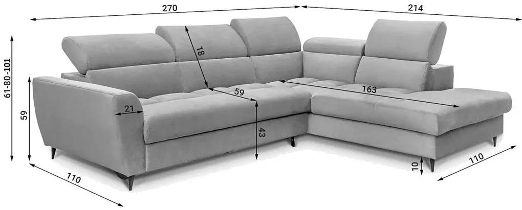 Casarredo - Komfort nábytek Rohová sedací souprava CESAROLA 270 rozkládací s úložným prostorem, levá, látky A1 | potah: lena 23