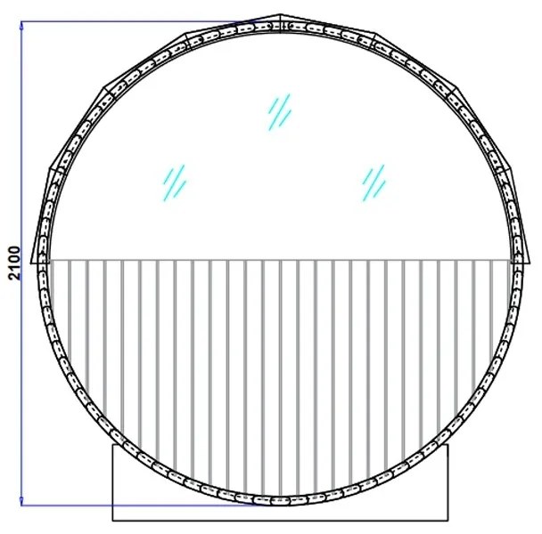 BPS-koupelny Finská zahradní sudová sauna panoramatická 210x240, 4-6 osob