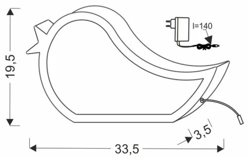 LED Dětská stolní lampa BIRD LED/12W/230V modrá