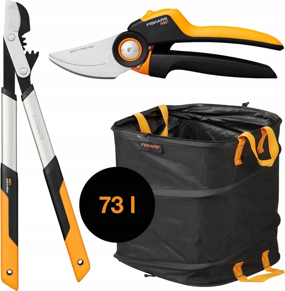Fiskars X-series P961 Zahradní Nůžky nůžkový ruční LX94+ Zahradní koš 73L