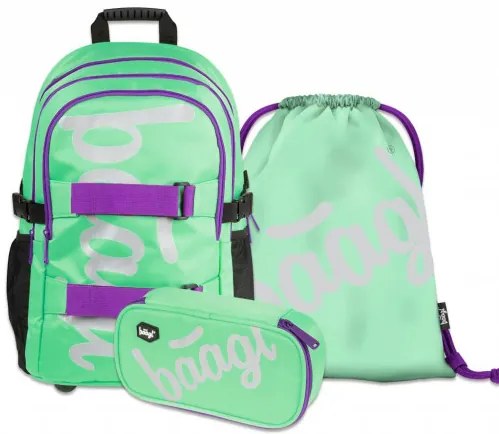 BAAGL SET 3 Skate Mint: školní batoh, penál, sáček