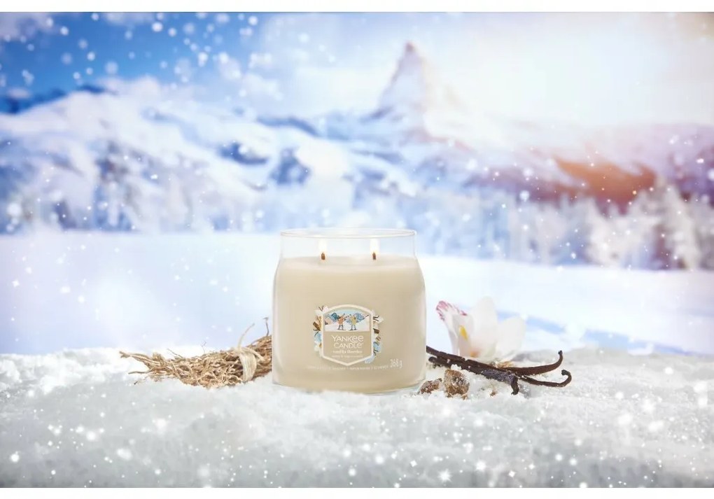 Yankee Candle vonná svíčka Signature ve skle střední Vanilla Flurries, 368 g, S