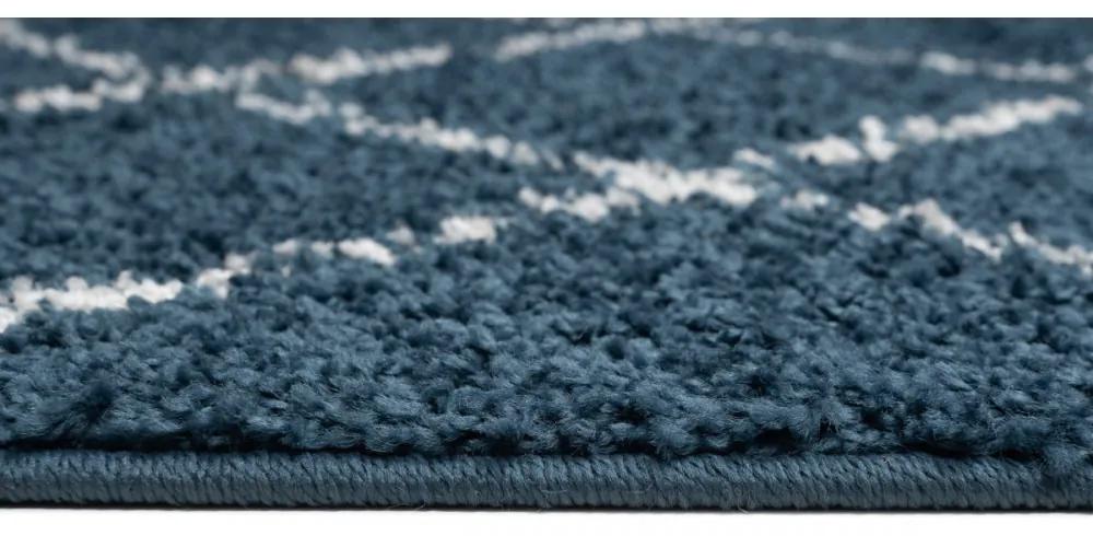 Kusový koberec shaggy Praka modrý atyp 80x200cm