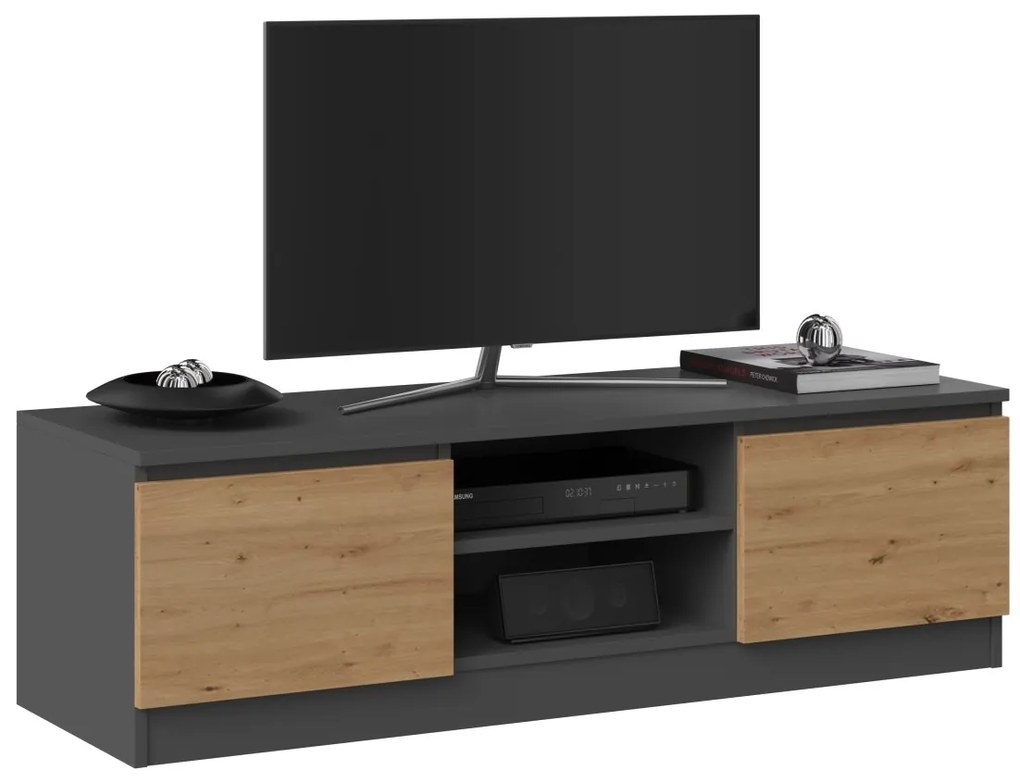 TP Living TV stolek Malwa 120 cm antracit/dub artisan